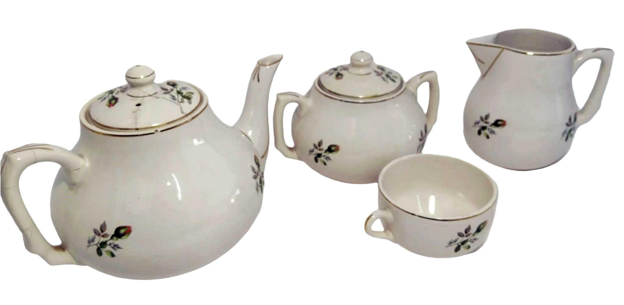 19th-century Sacavém Floral Motif Tea Set (incomplete) - Etsy