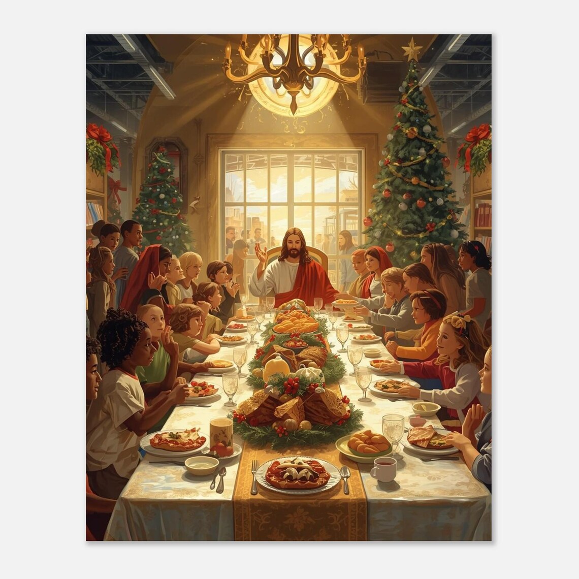 Christmas Dinner Poster - Festive Wall Art for Holiday Decor - Etsy