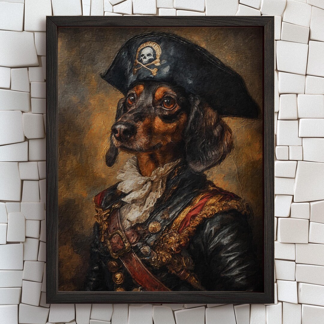 Custom Pirate Pet Portrait, Custom Dog Portrait, Pet Portrait ...