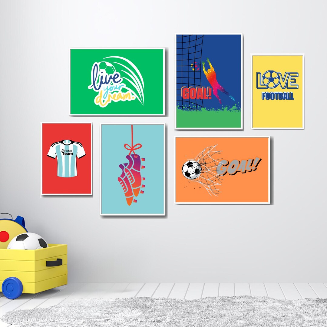 Football Art Prints: Kids Soccer Wall Art (digital Download) - Etsy