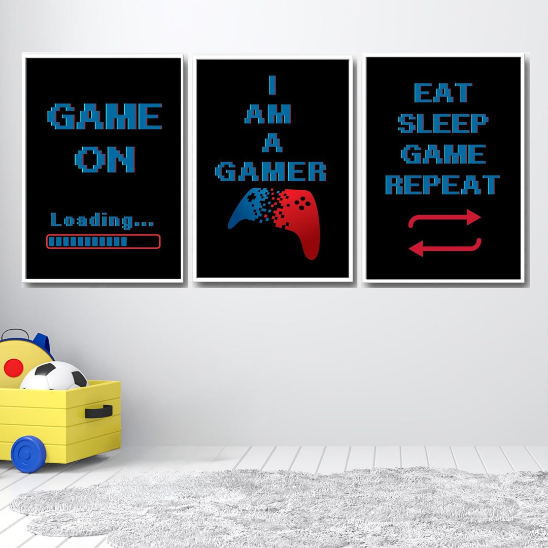 Gaming Art Print Kids Gaming Gallery Wall Art Young Boy Room Decor Boys ...