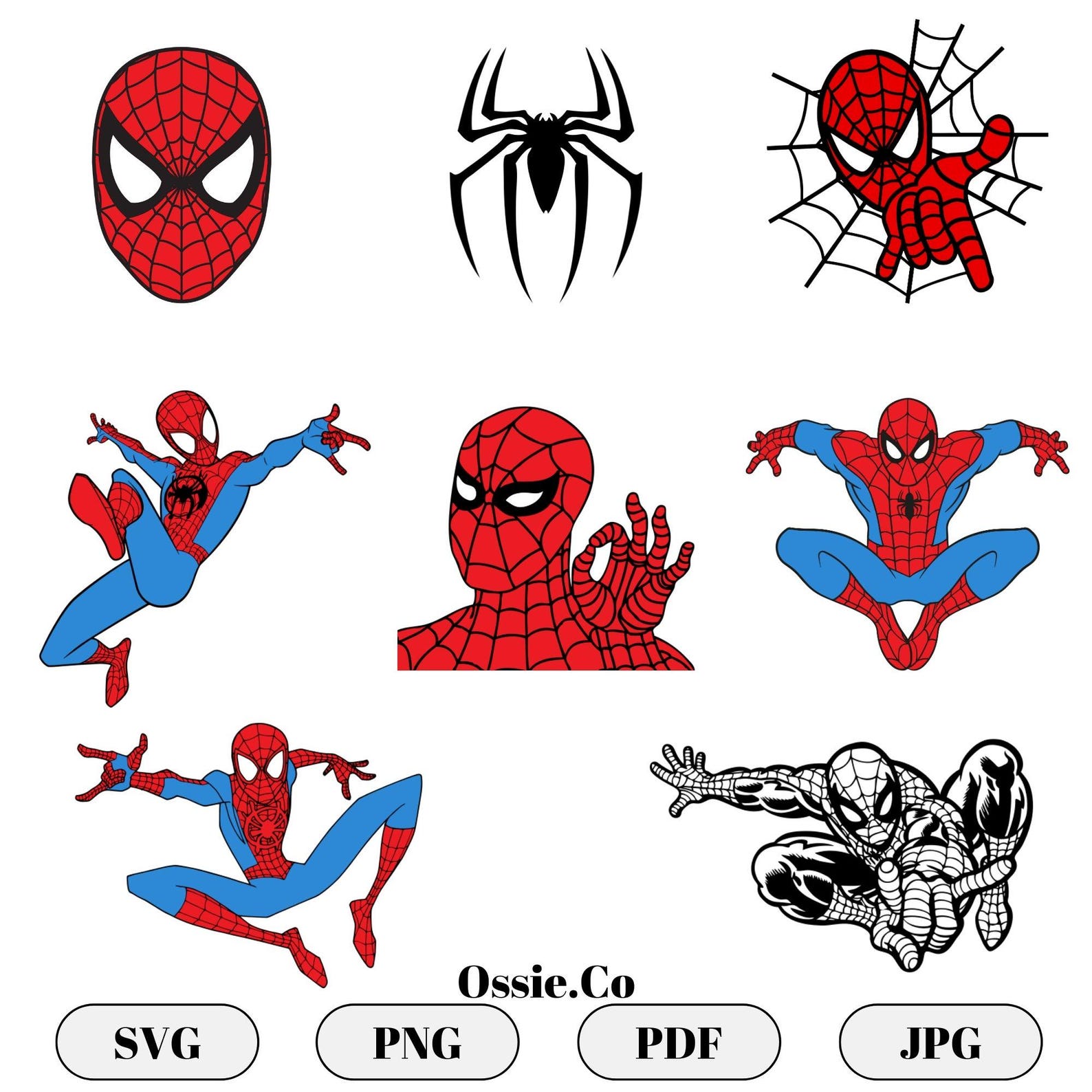 Spiderman SVG Bundle, Digital Download, Spiderman Pdf Pattern ...