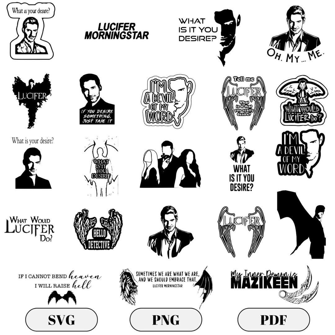 Lucifer Morningstar SVG Bundle, Digital Download, Png, Pdf Pattern ...