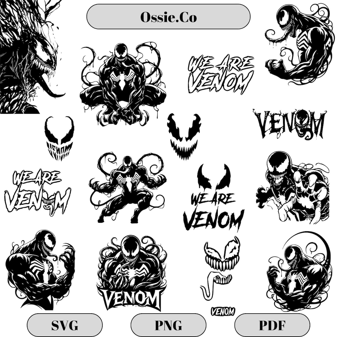 VENOM SVG File, Instant Download, Png, Svg, Pdf Pattern, Venom Svg ...