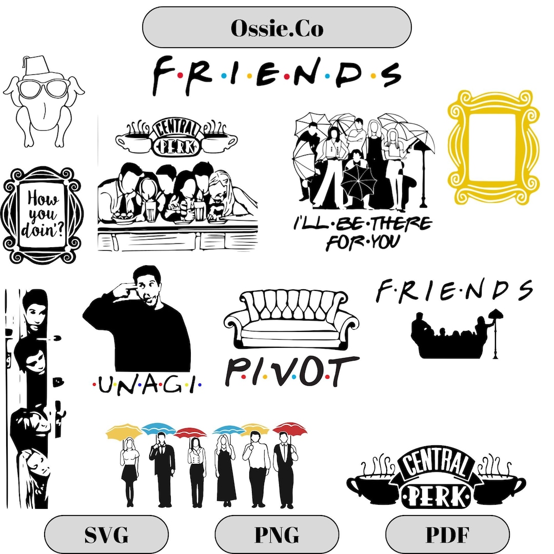 Friends SVG, TV Series Svg, Friends Svg Bundle, Glowforge, Cricut ...