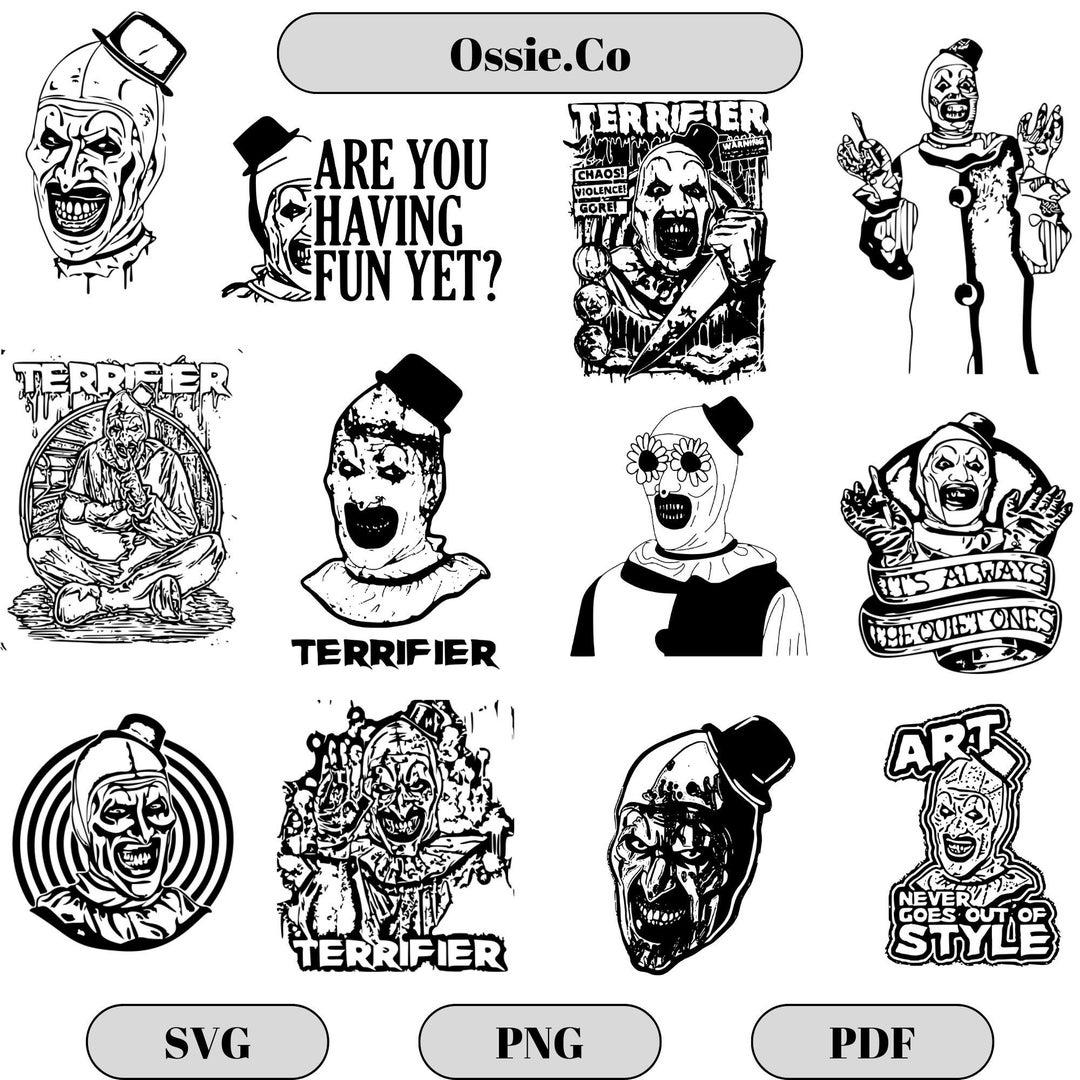 Terrifier SVG, Terrifier PNG, Cricut, Instant Download, T-shirt Print ...