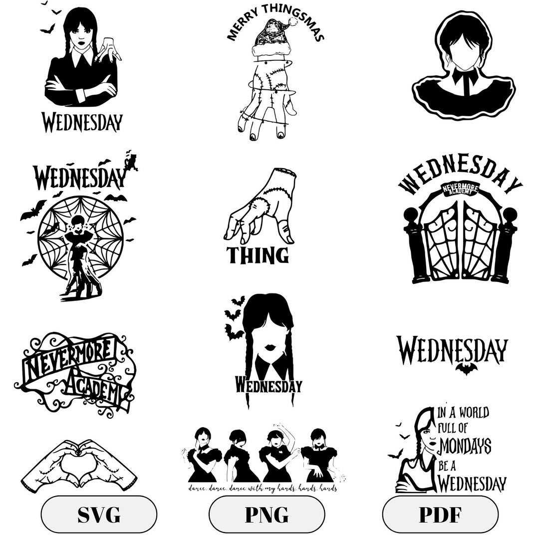 Wednesday Addams SVG Bundle, Digital Download, Png, Wednesday Dance Svg ...
