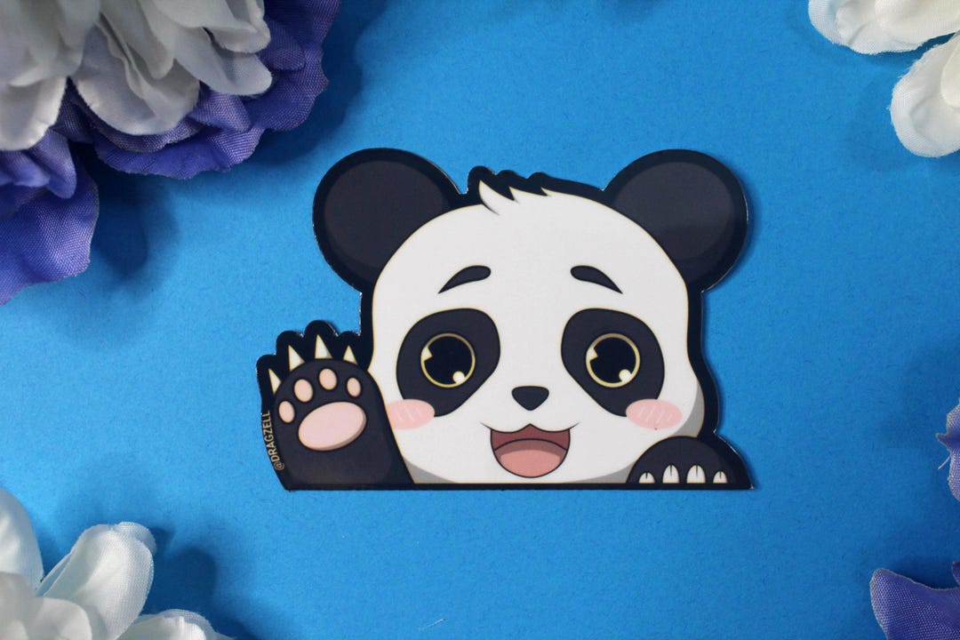 Panda Peaker, Laminated Vinyl Sticker, Not UV Resistant - Etsy