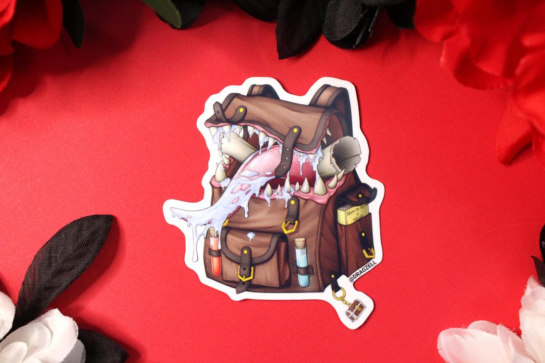 Mimic Backpack, Laminated Vinyl Sticker - Etsy