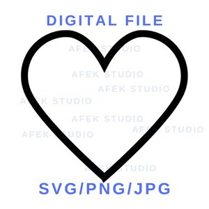 Heart Outline SVG: Valentine's Day Clipart (digital File) - Etsy