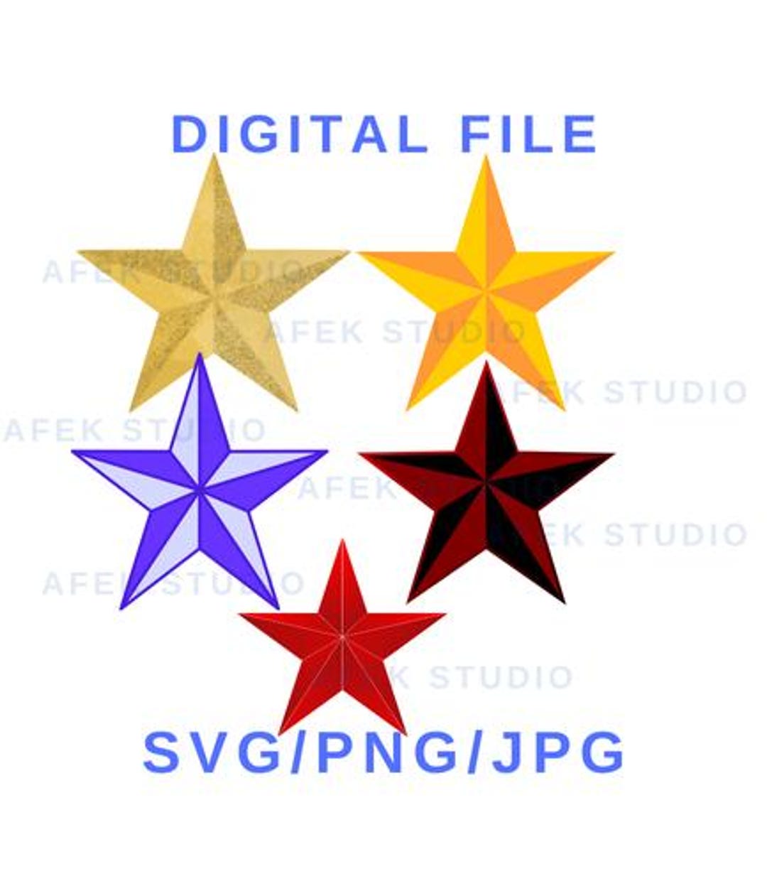 Star SVG Bundle | Star Clipart Set | Christmas Star PNG | Digital Cut ...