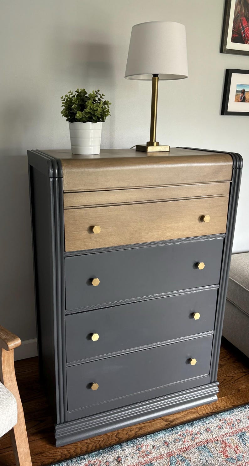 SOLD | Mid Century Modern Waterfall Dresser - Etsy