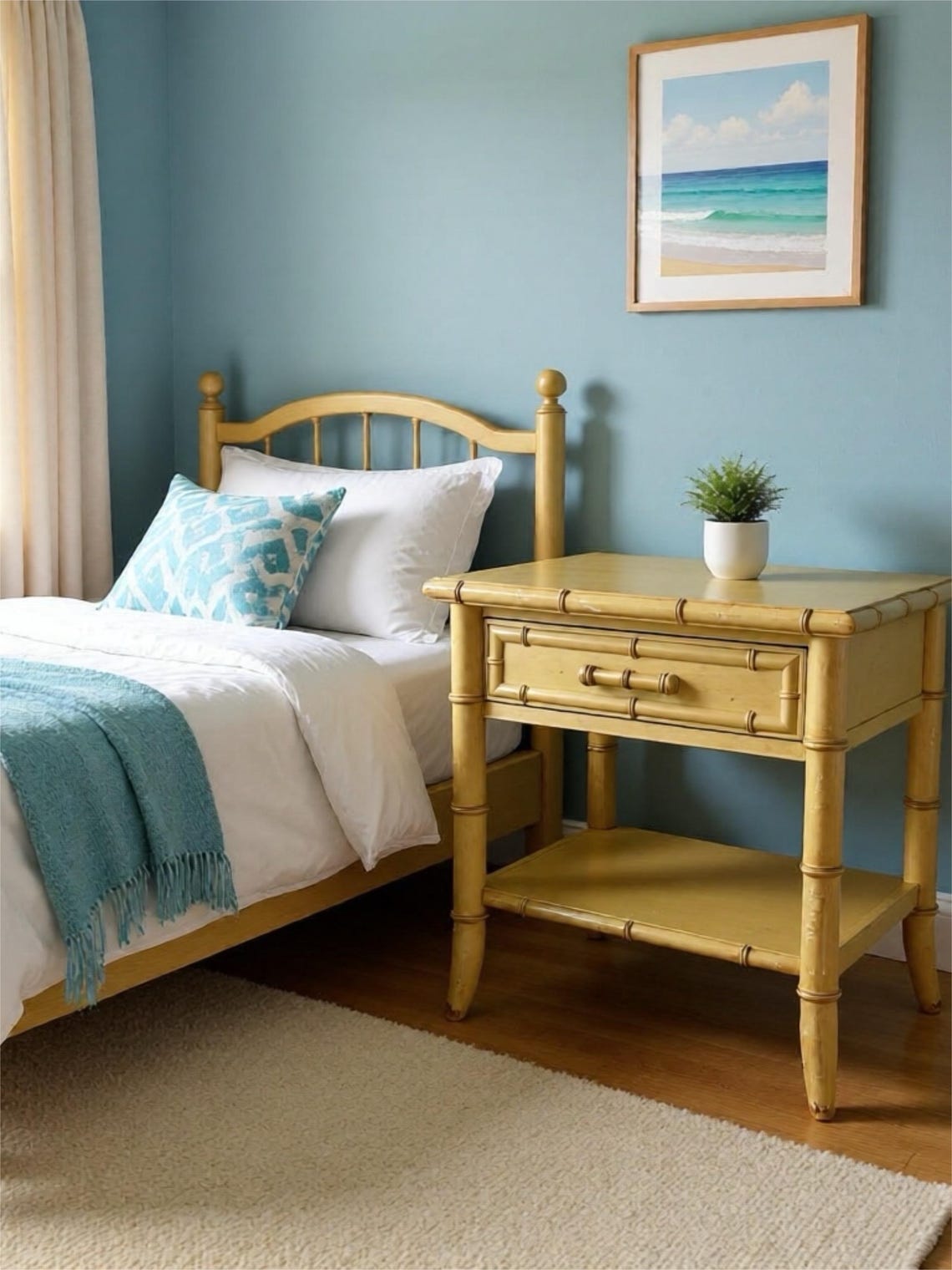 SOLD | Vintage Dixie Aloha Faux Bamboo Nightstand: Henry Link Style ...