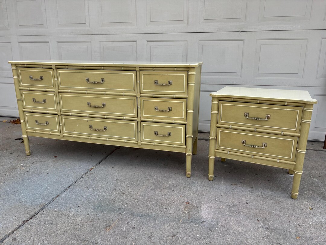 Henry Link Bali Hai Faux Bamboo 9 Drawer Dresser & Nightstand Set - Etsy