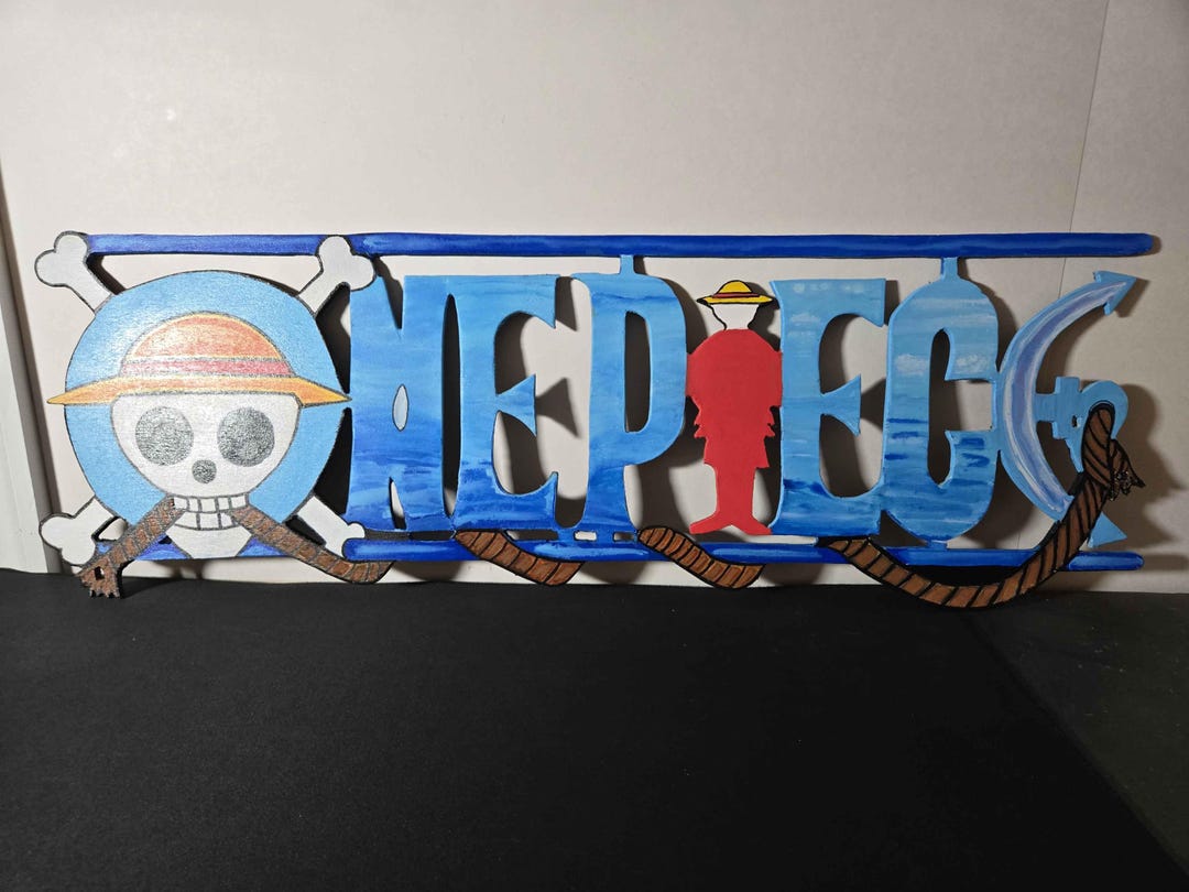 One Piece Hand Crafted 28" Wall Hanger Anime Decoration Display Painted ...