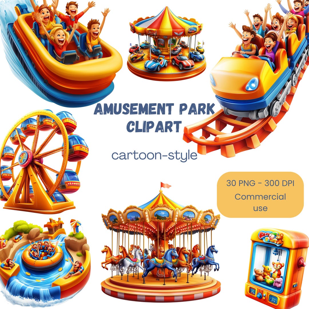 Amusement Park Clipart | Attraction Clipart | Carousel Clipart ...