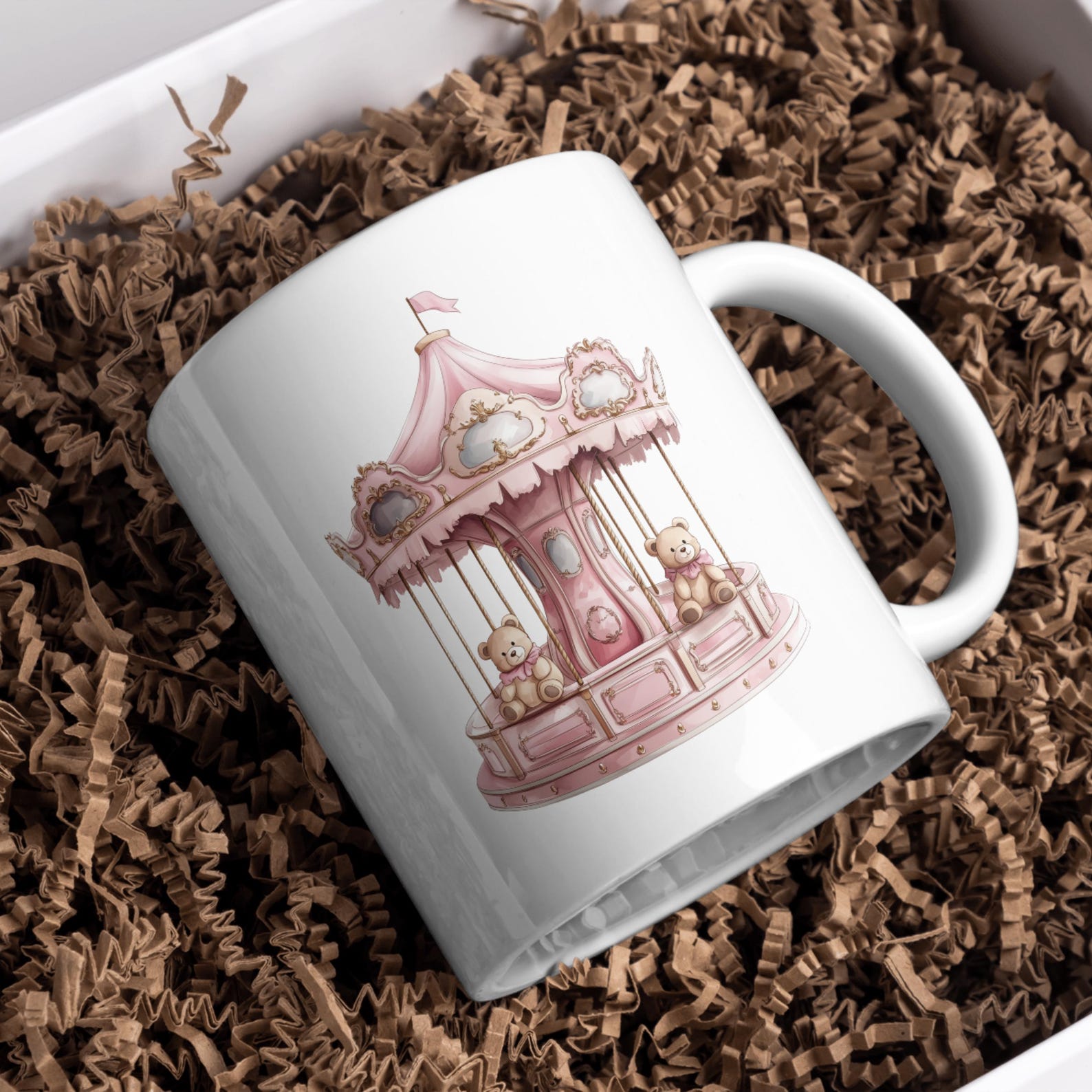 Teddy Bear Carousel | Carousel Bear | Carousel Clipart | Watercolor ...