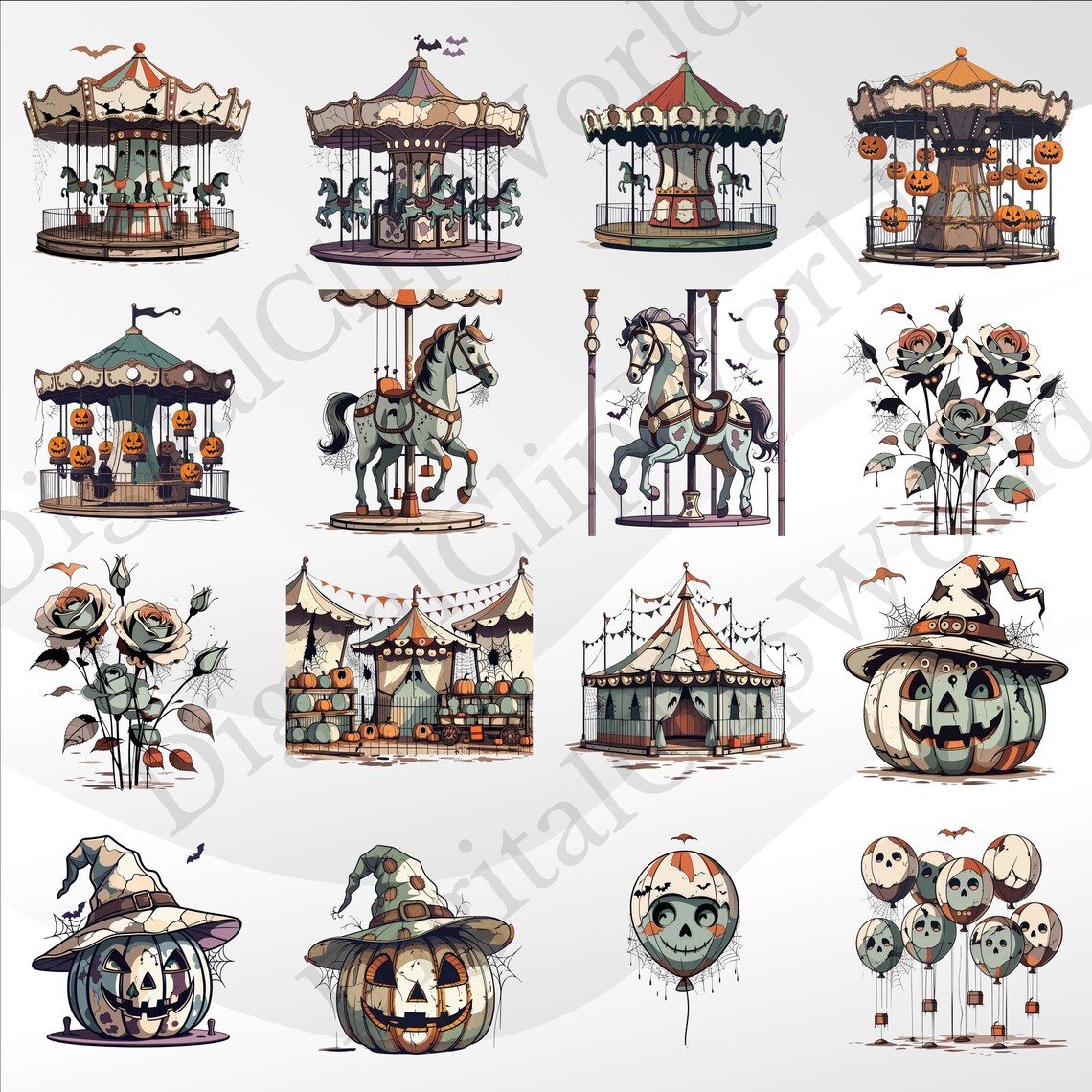 Halloween Carousel | Haunted Carnival | Spooky Carousel | Haunted ...
