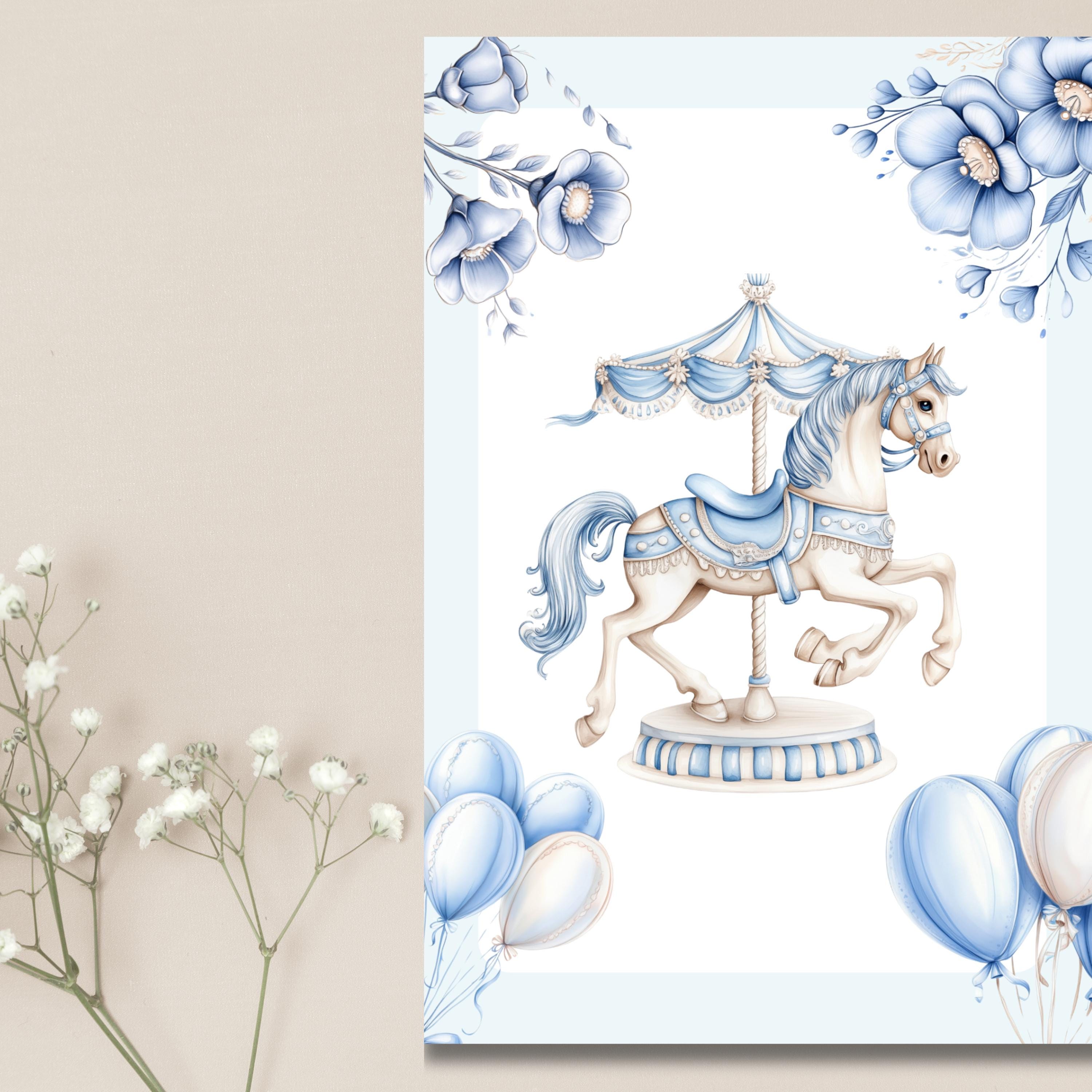 Carousel Clipart | Watercolor Carousel | Pony Carousel | Cute ...