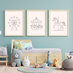 Carousel Line Art | Minimalistic Carousel | Carousel Clipart | Line Art ...