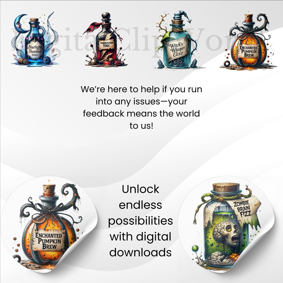 Halloween Potion Clipart | Dark Magical Bottle | Magical Potions ...
