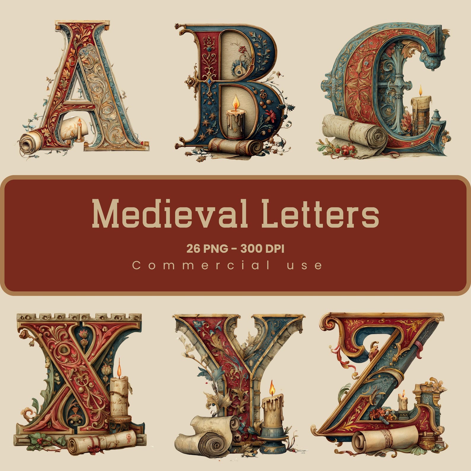 Medieval Alphabet, Illuminated Letters, Letter Art, Medieval Font, A-Z ...