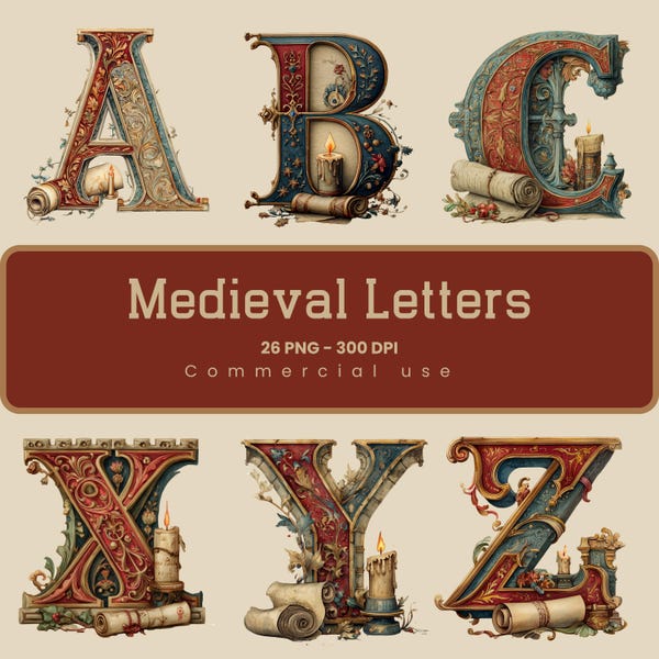 Medieval Alphabet - Etsy