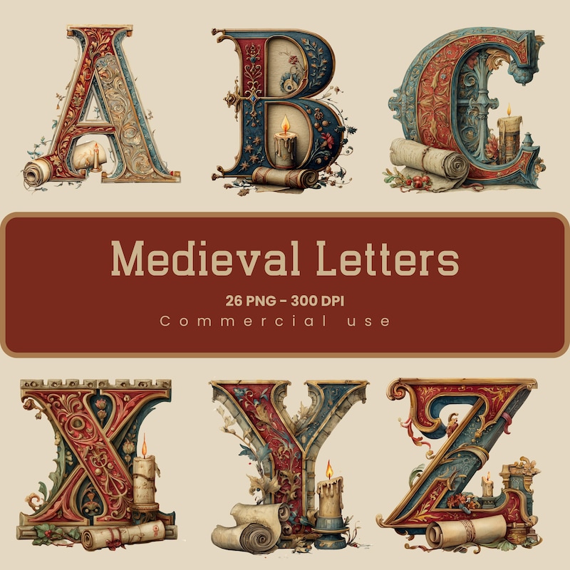 Medieval Alphabet - Etsy