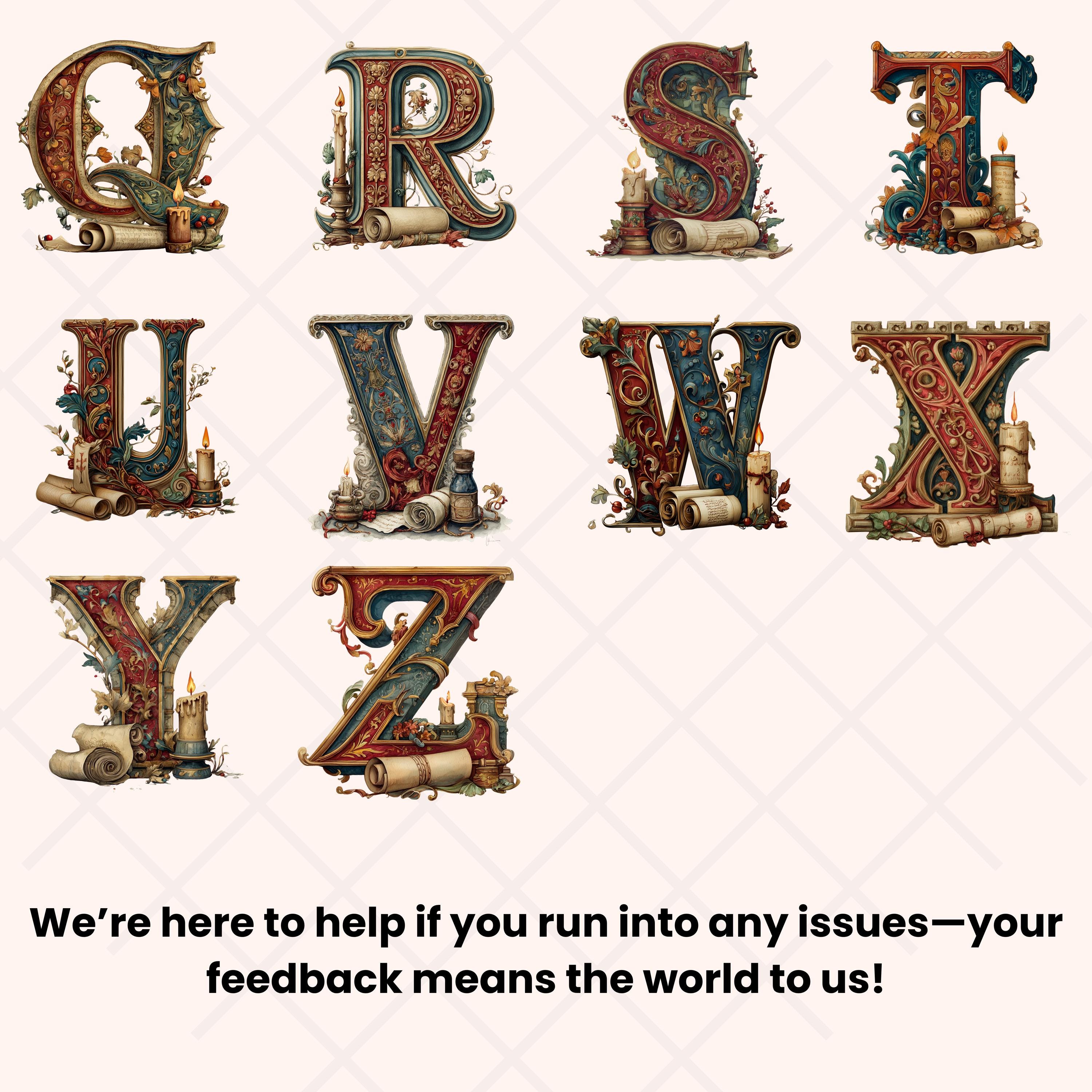 Medieval Alphabet, Illuminated Letters, Letter Art, Medieval Font, A-Z ...