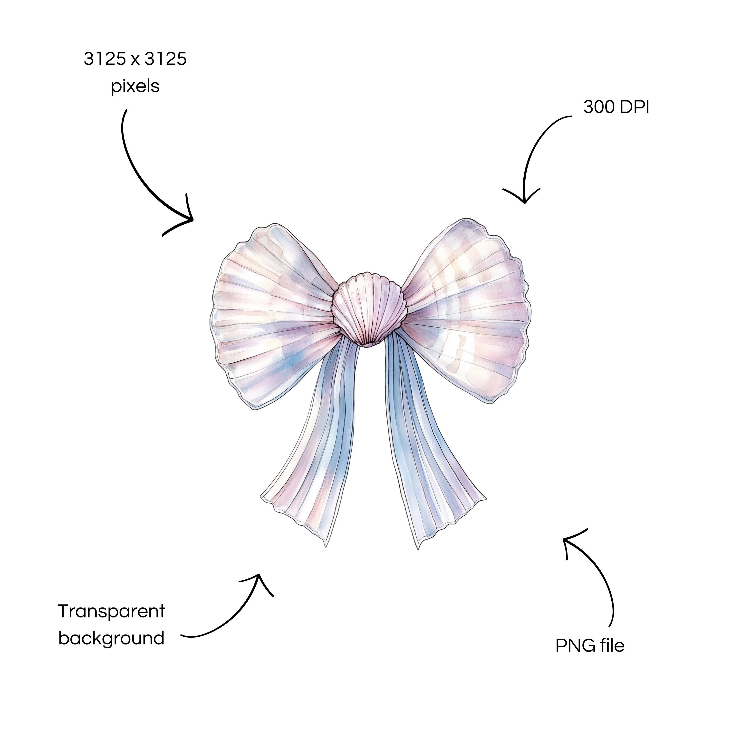 Seashell Bow PNG Bundle | Coastal Girly Ocean Print | Coastal Coquette ...
