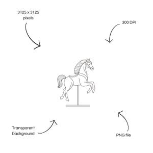 Carousel Line Art | Minimalistic Carousel | Carousel Clipart | Line Art ...