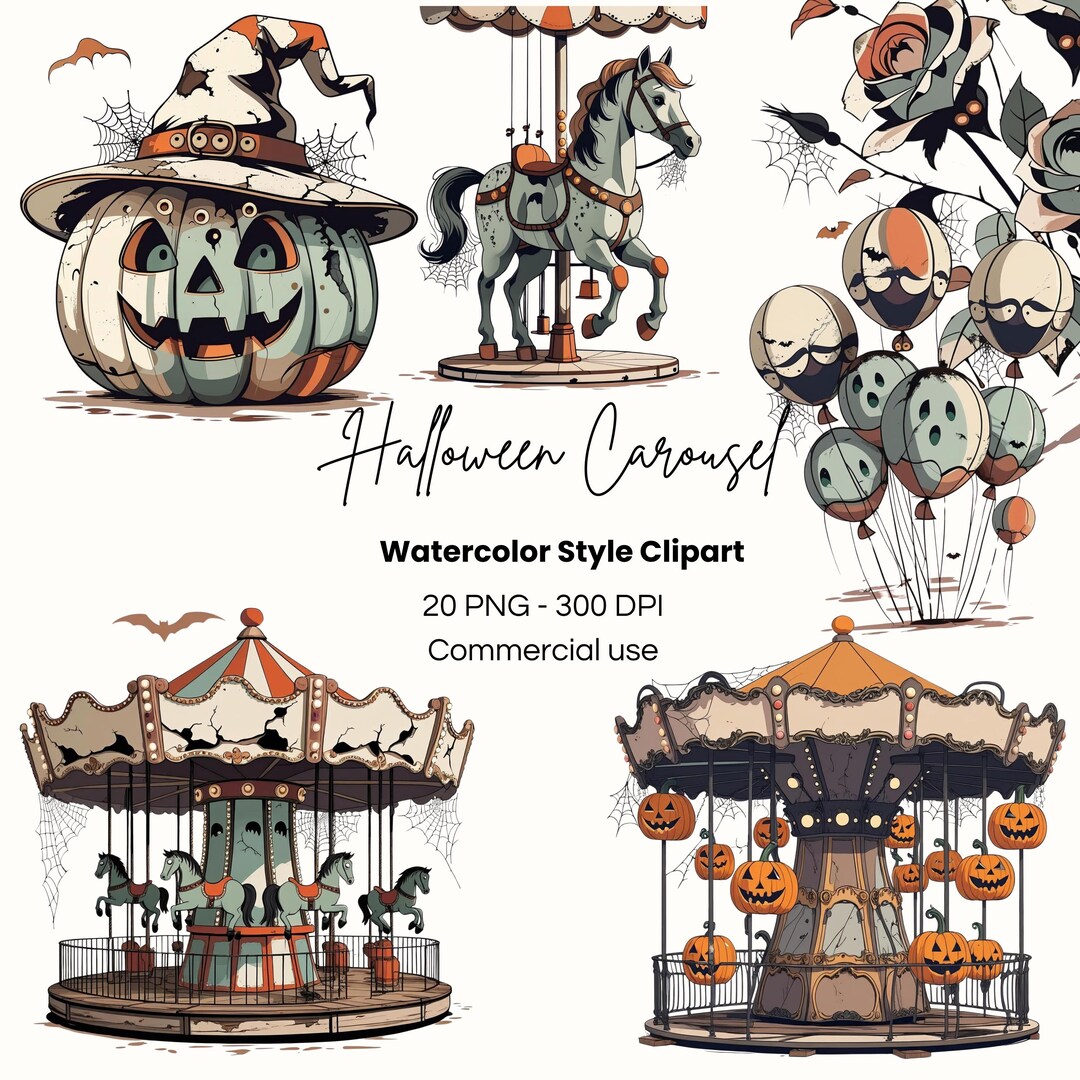 Halloween Carousel | Haunted Carnival | Spooky Carousel | Haunted ...