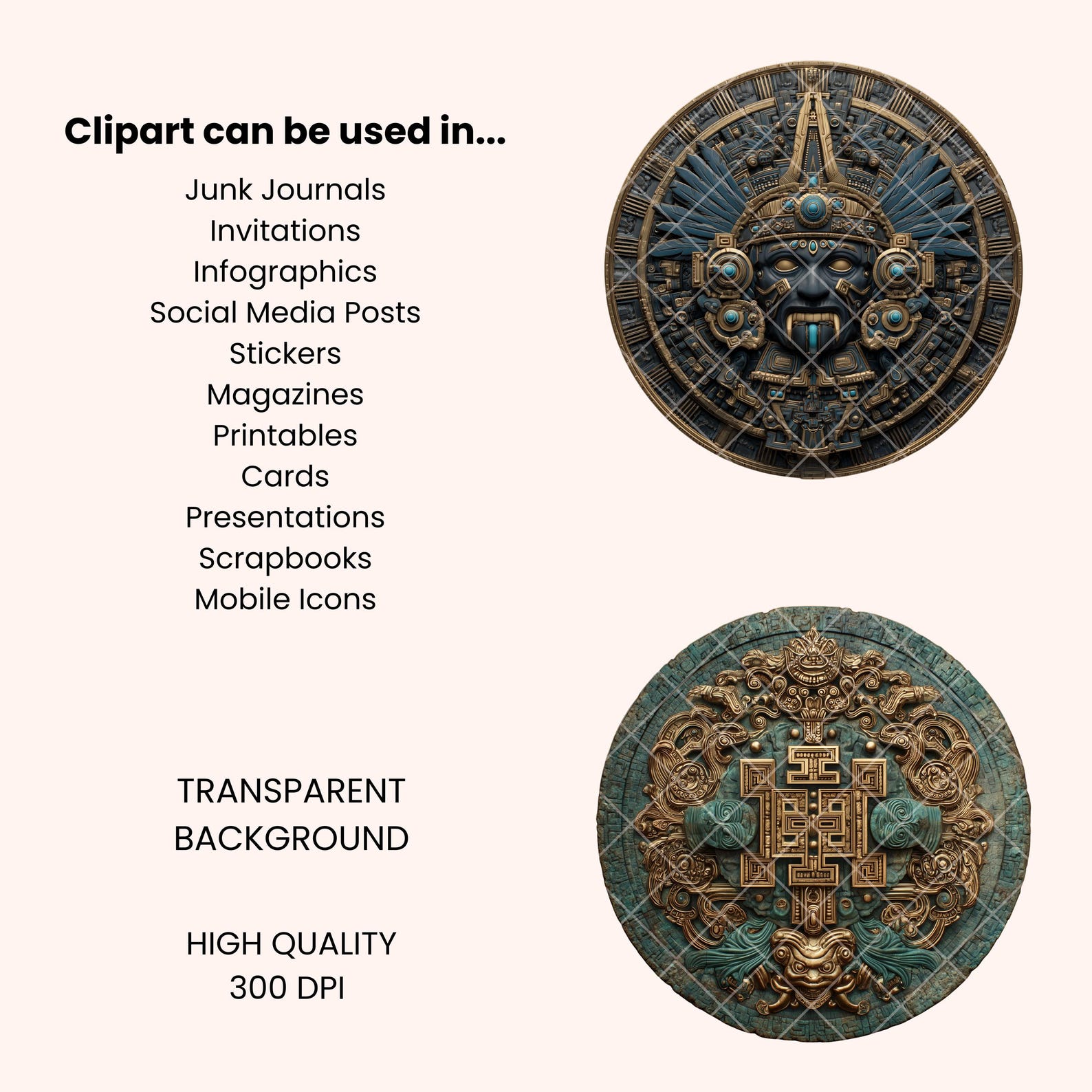 Aztec Gods Clipart, Mesoamerican Bundle, Ancient Mythology PNG, Fantasy ...