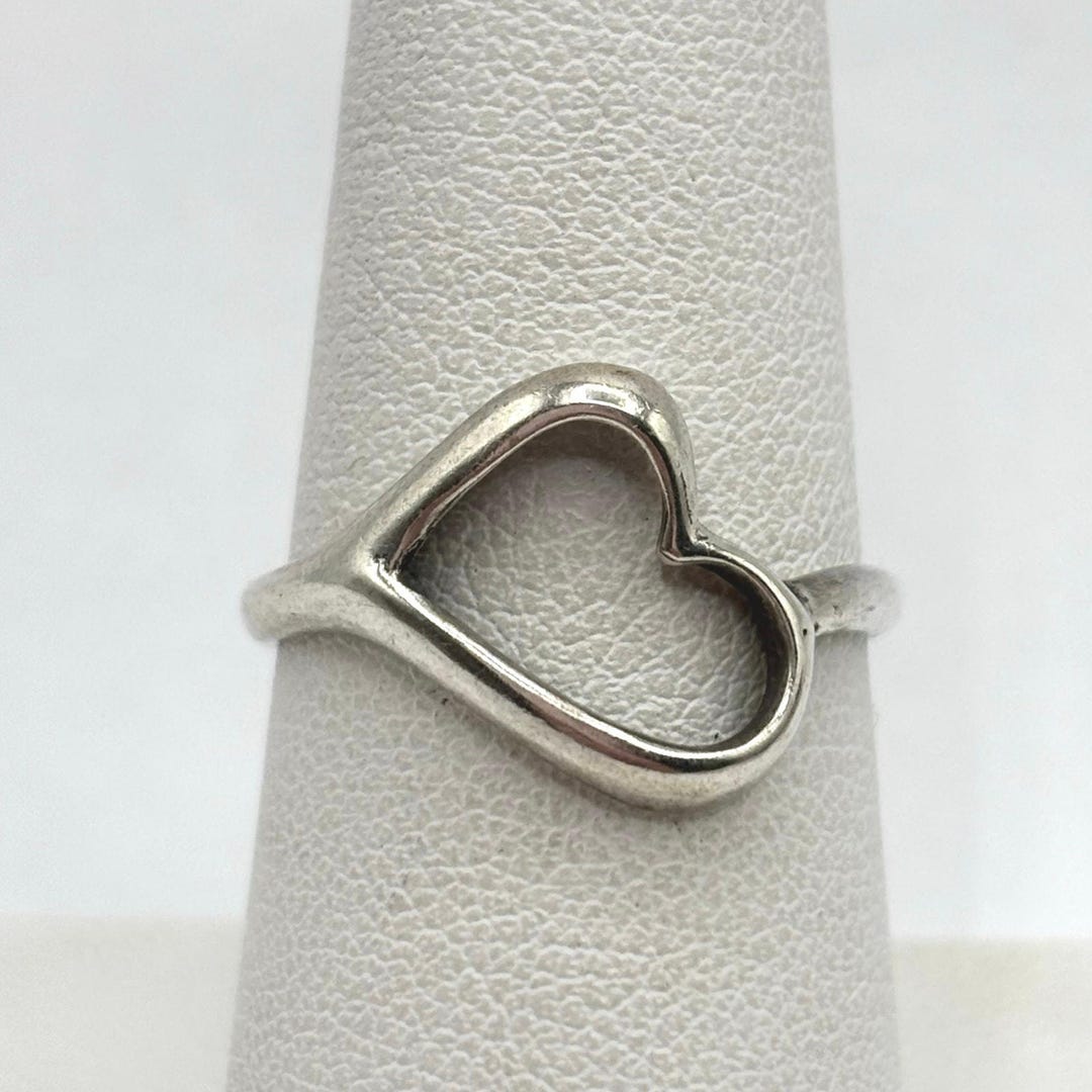 Vintage Sterling Silver 925 Open Heart Band Ring 7 - Etsy
