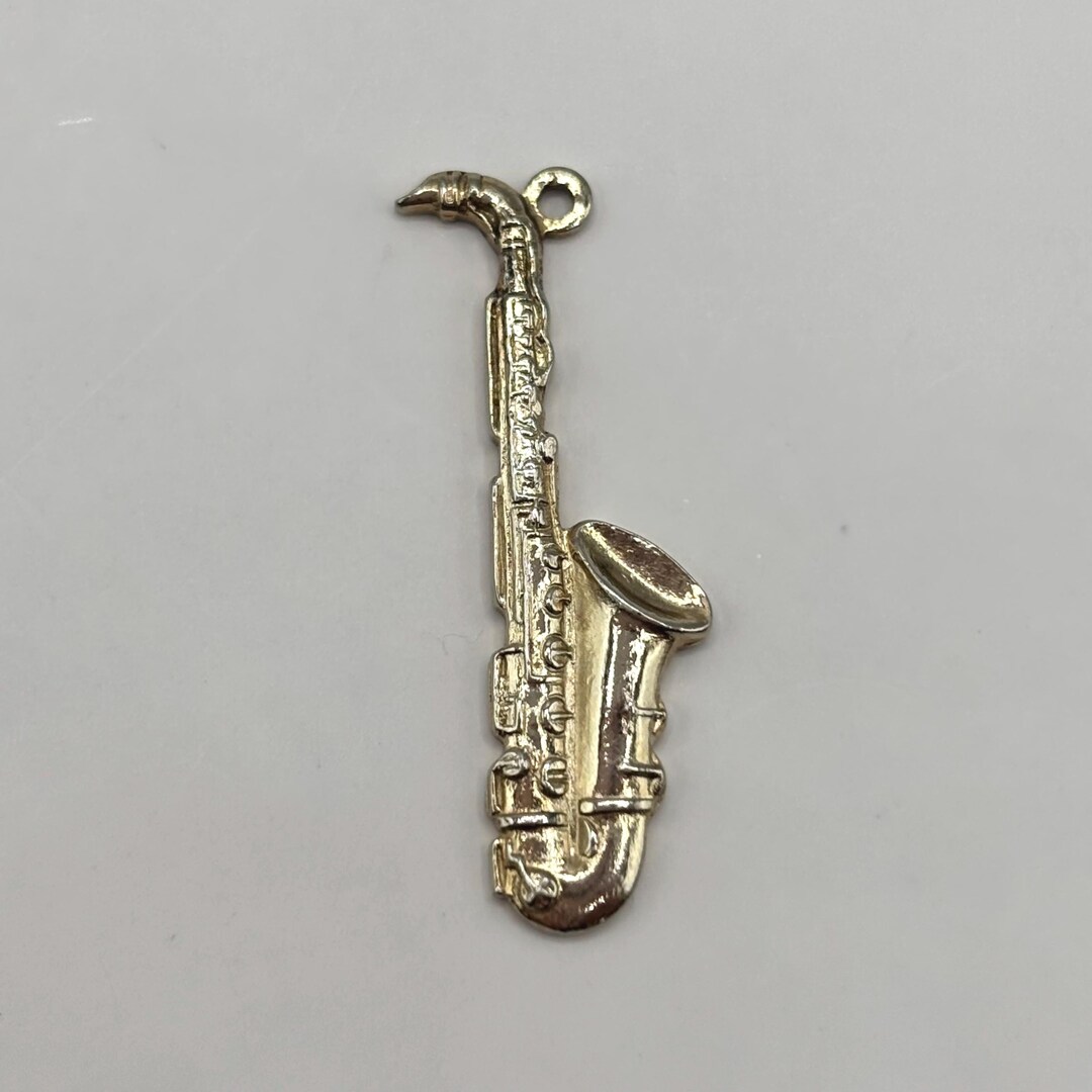 P&B Sterling Silver 925 Gold-tone Saxophone Pendant Charm - Etsy
