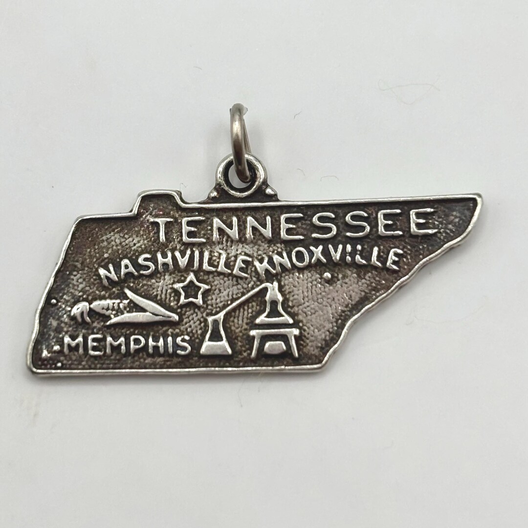 Vintage Sterling Silver 925 Tennessee State Outline Map Souvenir ...