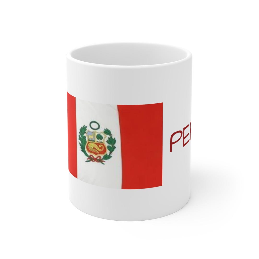 Peruvian Flag Mug, 100% Peruano Ceramic Coffee Cup - Etsy