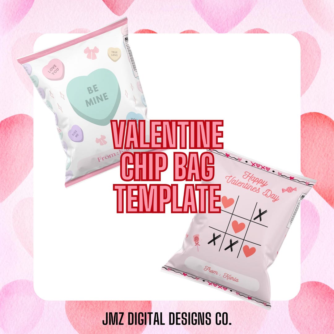 Editable Valentines Day 1 Oz Chip Bag Templates I Party Favors I ...