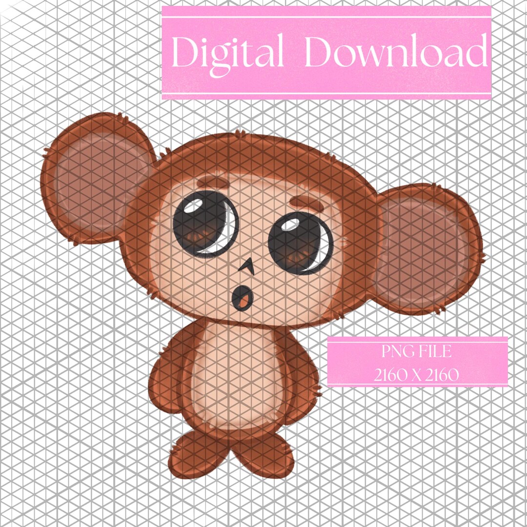 Cheburashka Digital Png Transparent - Etsy
