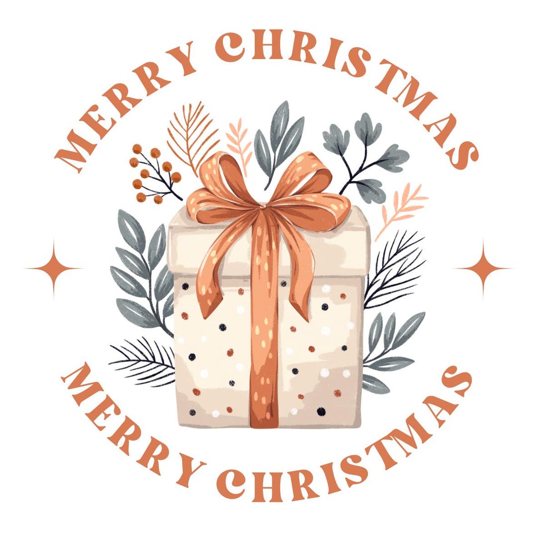 Merry Christmas Sticker Template, Digital Sticker, Holiday Sticker - Etsy