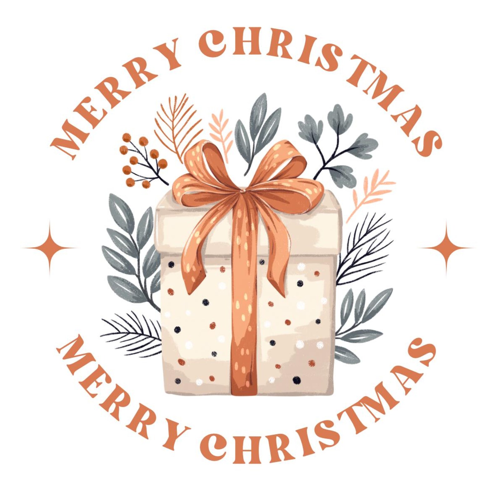 Merry Christmas Sticker Template, Digital Sticker, Holiday Sticker - Etsy