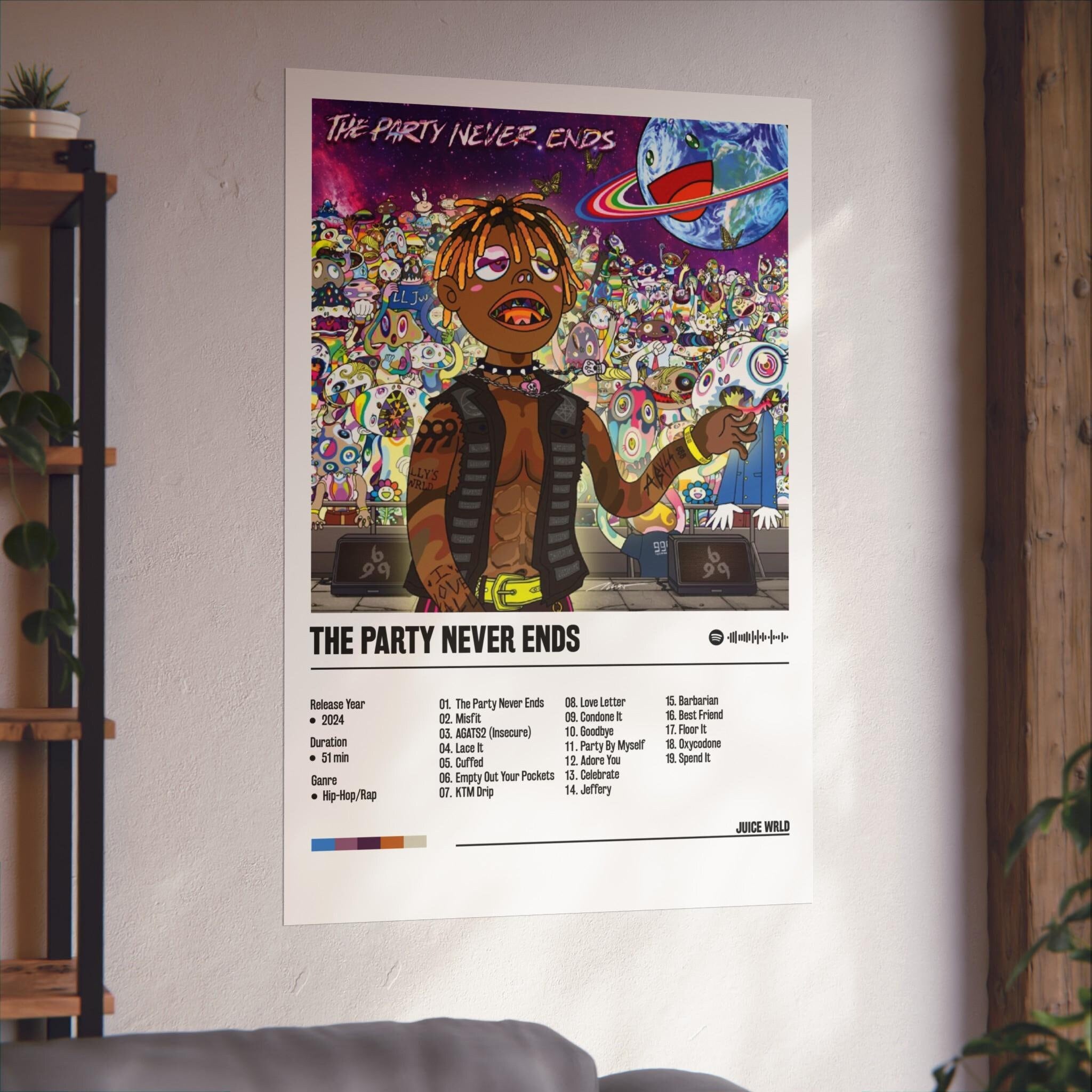 Juice Wrld Album Poster Art, 999 TPNE, Music Wall Decor, Hip Hop Fan ...