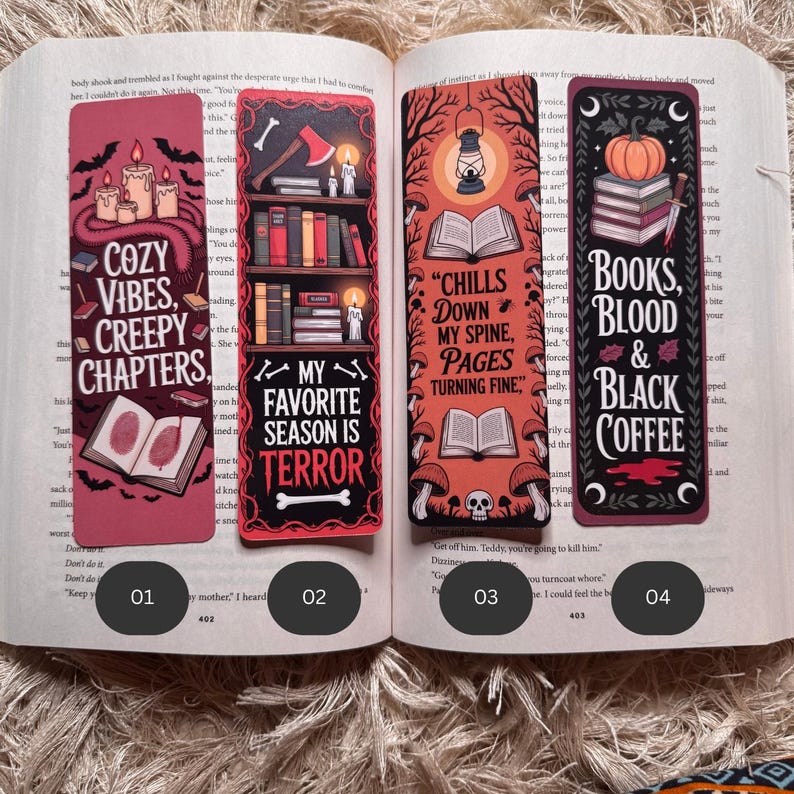 Eerie Horror-inspired Bookmarks: Spooky Page Markers for Thriller ...