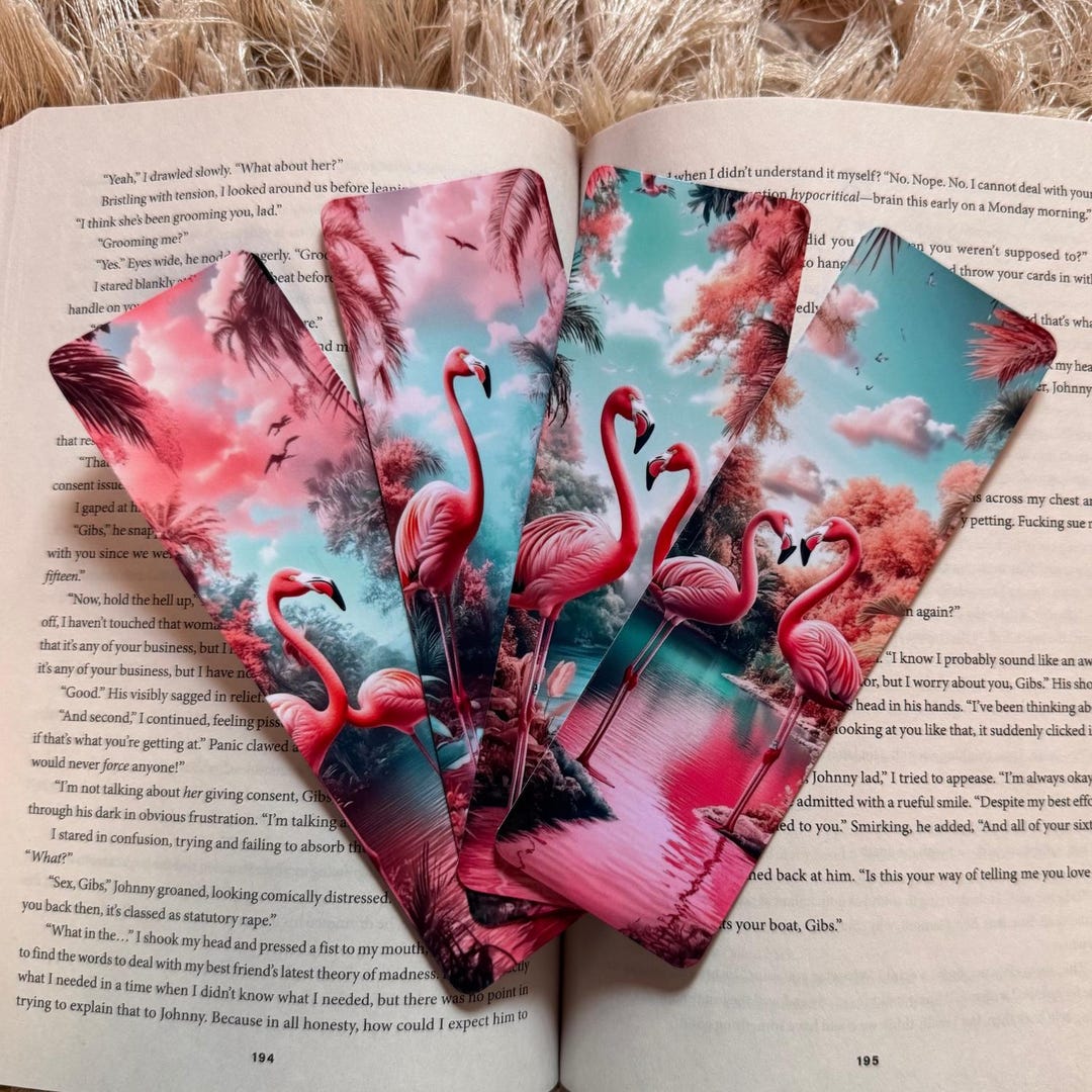 Adorable Pink Flamingo Bookmarks: Tropical Bird Page Markers for Book ...