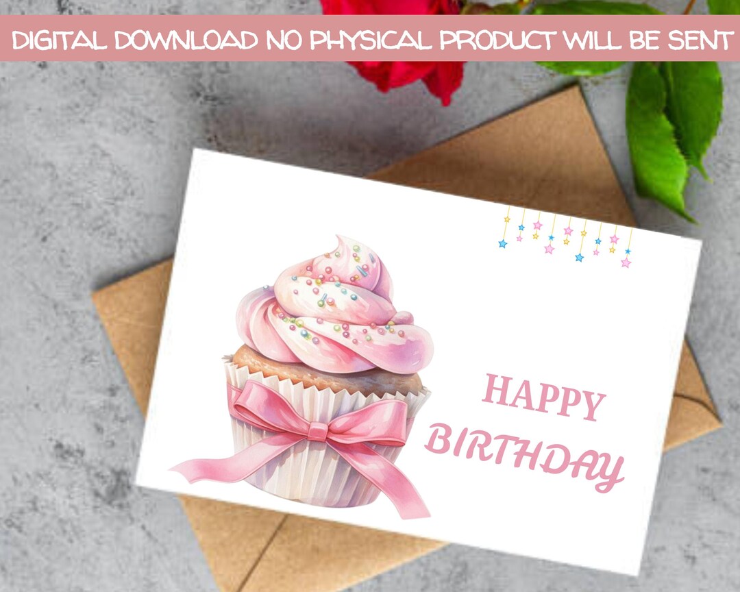 Happy Birthday Card, Printable Happy Birthday Card, Printable Birthday ...