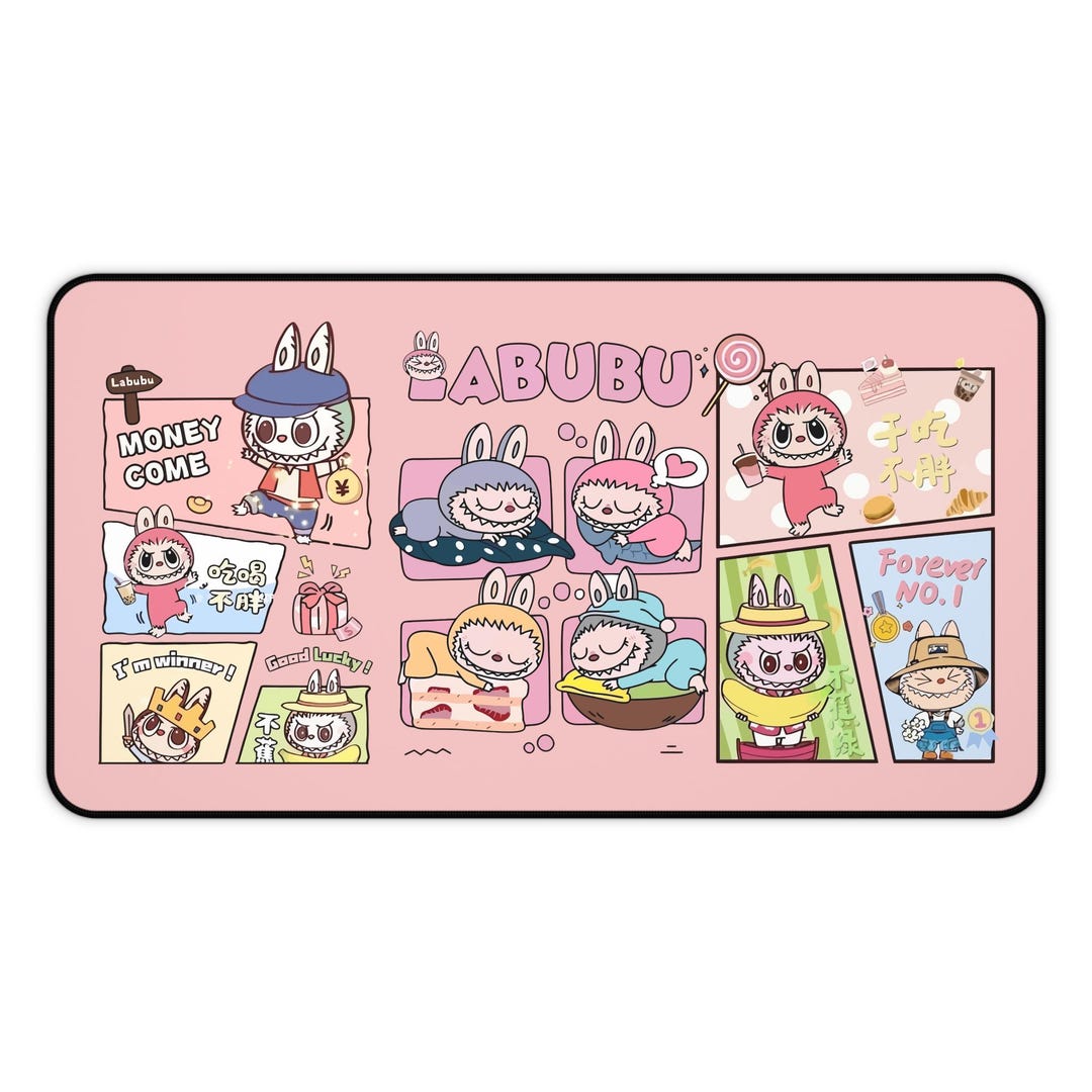 Cute Labubu Desk Mat, Popmart Mouse Pad, Cute Kawaii Decor for Home ...