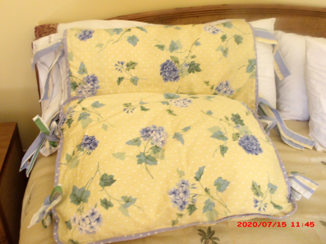 Vintage Pair Waverly Pillow Shams Country Cottage Core HYDRANGEA Beach ...