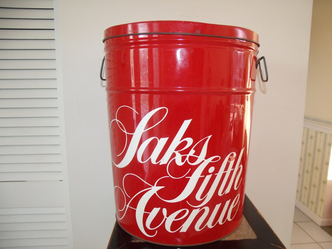 Vintage Saks Fifth Ave Advertising Popcorn Tin Retro Storage - Etsy
