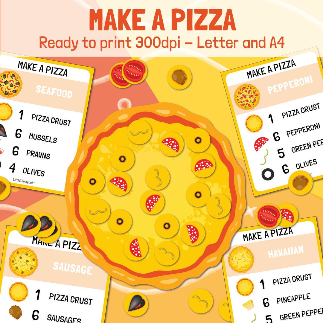 Make A Pizza, Pretend Play, Preschool Printable, Busy Book ...