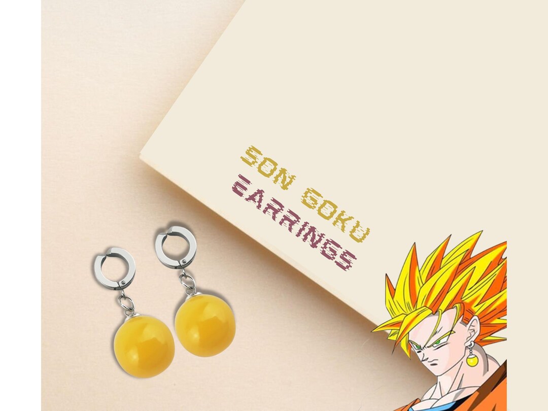 Dragon Ball Z Inspired Earrings, Son Goku Anime Cosplay, Trendy ...
